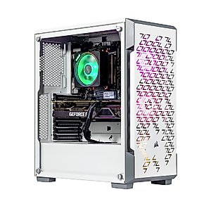 Velztorm White Fultix CTO Gaming Desktop PC (AMD Ryzen 5-5500 6-Core, GeForce RTX 3060 Ti 8GB, 16GB DDR4, 1TB PCIe SSD + 1TB HDD (3.5), RGB Fans, 650W PSU, AC WiFi, Bluetooth, Win 10 Home) VELZ0060