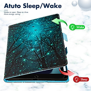 Dteck Case for iPad Air 10.5 (3rd Generation) 2019 /iPad Pro 2017 Case 10.5" - Protective Magnetic Leather Case with [Pencil Holder/Adjustable Viewing Stand Angle] Cute Folio Cover (Starry Forest)