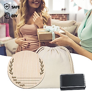 Mayyi Newborn Birth Announcement Sign,Personalized Baby Announcement，Custom Engraved Wooden Baby