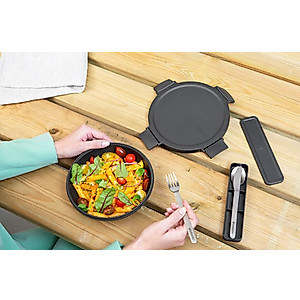 Brabantia Make & Take Cutlery Set with Case (Set of 3) Travel Knife, Spoon, & Fork, Hygienic Compact Design, Stainless Steel, Dishwasher Safe