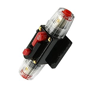 20Amp Circuit Breaker,Car Protect for Car Audio Amps Overload Protection Fuse 12V-24VDC Resettable (20A)