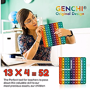 Counting Numbers Chart Pop It Double Sided Learning Math Game Reversible Manipulatives Education Tool Fidget Sensory Type Toys Squeeze Stress Relief Anxiety ADHD Children (Double Side Counting 1-200)