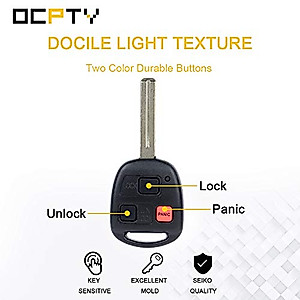 OCPTY 1 X Flip Key Entry Remote Control Key Fob Transmitter Replacement for 1999-2003 for Lexus RX300 N14TMTX-1 3 Buttons 312 Mhz N14TMTX-1+4C chips