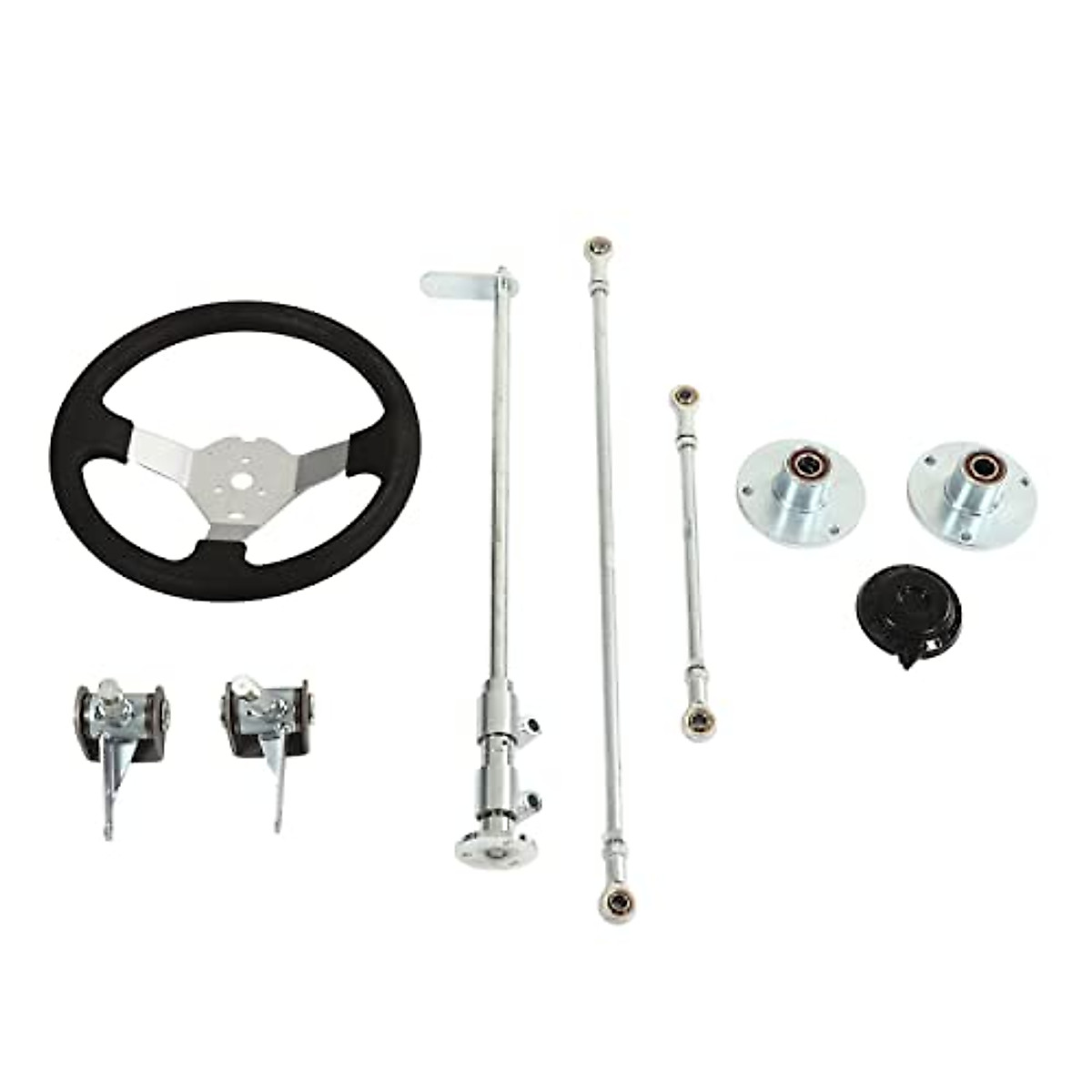 Go Karts Steering Wheel Kit - Tie Rod Joint Gear Rack Shaft Kit - Fits 100cc 125cc 140cc 150cc Go Kart Quad