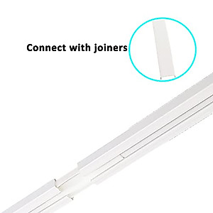 Self Adhesive Ceiling & Wall Curtain Track for Windows 12ft, No Drilling, Screws or Tools Curtain Rail for Bedroom, Shower, Closet and RV - Easy to Install Curtain Rod with Curtain Clips