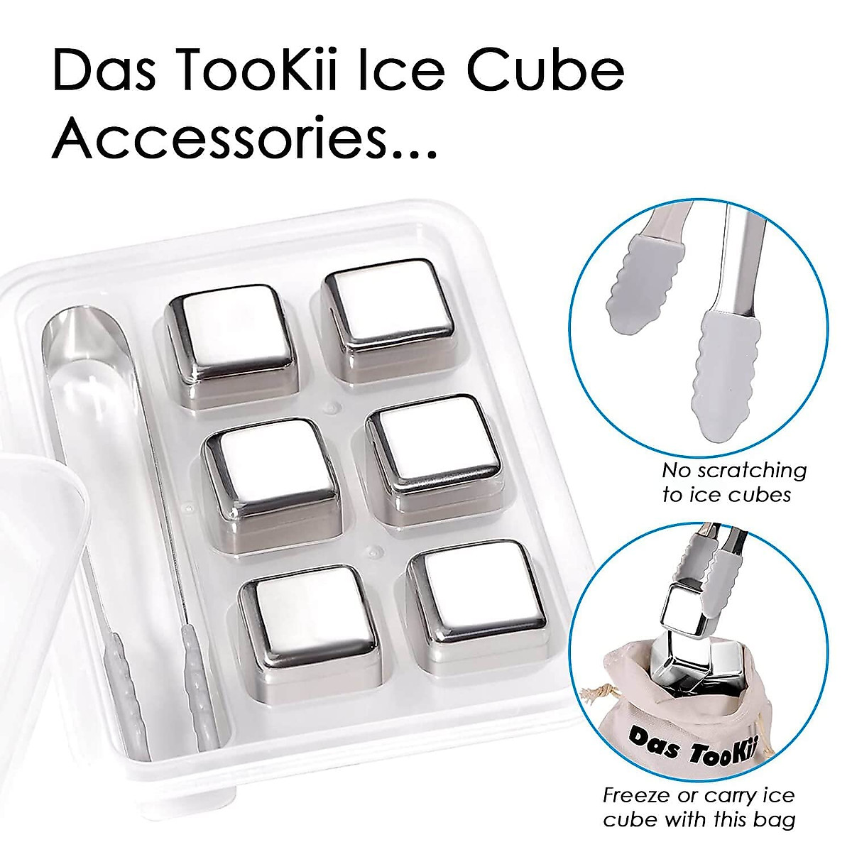 Whiskey Stones Gift Set for Men & Women, Stainless Steel Whisky Ice Balls, Metal Ice Cubes, Reusable Whiskey Rocks Beverage Chilling Stones