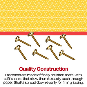 School Smart Brass Plated Fasteners - 1 1/2 inch - Box of 100
