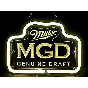 Queen Sense 14"x10" Millers MGD Genuine Draft Neon Sign Light 3D Carved Man Cave Bar Pub Beer Handcrafted Lamp TD68