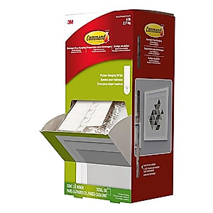 Command Picture Hanging Strips, Cabinet Pack, Removable, Holds Up to 6 Lbs Per Pair, 0.75 X 2.75, White, 4/Set, 50 Sets/Carton