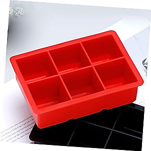Amosfun 9 Pcs Six Grid Silicone Bakeware 9x9 Baking Pan Cornbread Pan Smore Molds Silicone Muffin Pan Brownies Silicone Baking Tray Baking Supplies Loaf Pan - Ice Tray