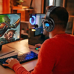 FNSHIP 3.5mm Port Wired Gaming Studying Headset for Kids Stereo bass-Isolated Headphones with mic Volume Control Compatible for PS4 PS5 New X-Box One PSP PC Laptop Tablet PC Phone,Black