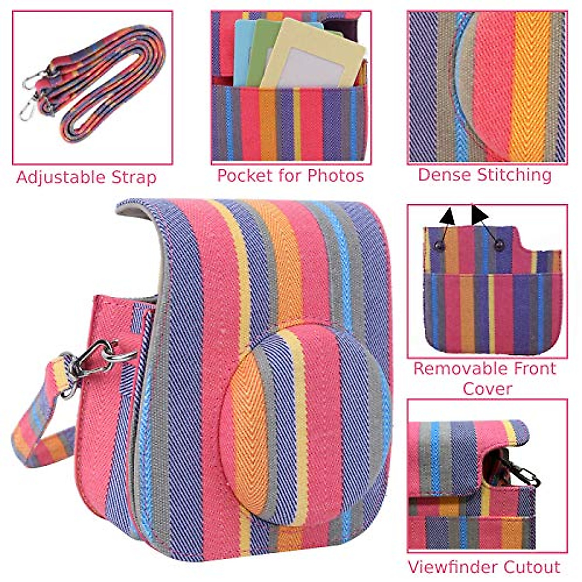 Fujifilm Instax Mini 11 Camera with NeeGo Case, Fuji Instant Film (20 Sheets) and NeeGo Photo Album (Blush Pink)