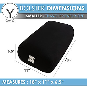 GAYO Yoga Bolster for Restorative Yoga- Made with 100% Cotton, Yoga Pillow Set includes Extra Washable Cover and Carry Bag, 18 x 11 x 6.5 inches