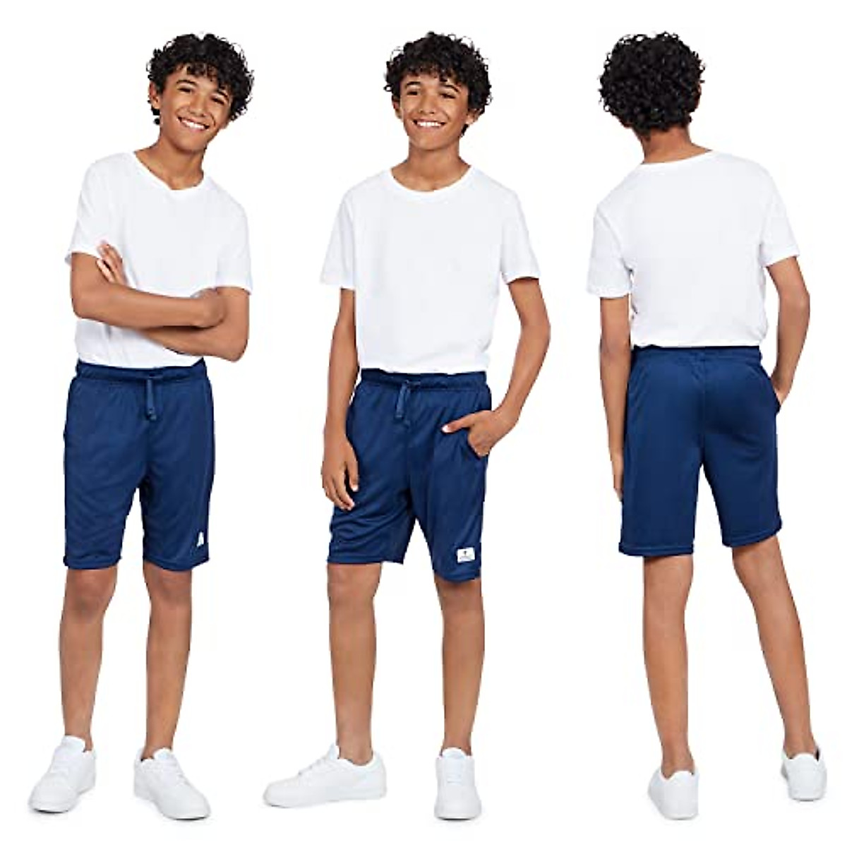Andrew Scott Boys Active Performance & Mesh Style Basketball Sport Shorts - Multi Packs