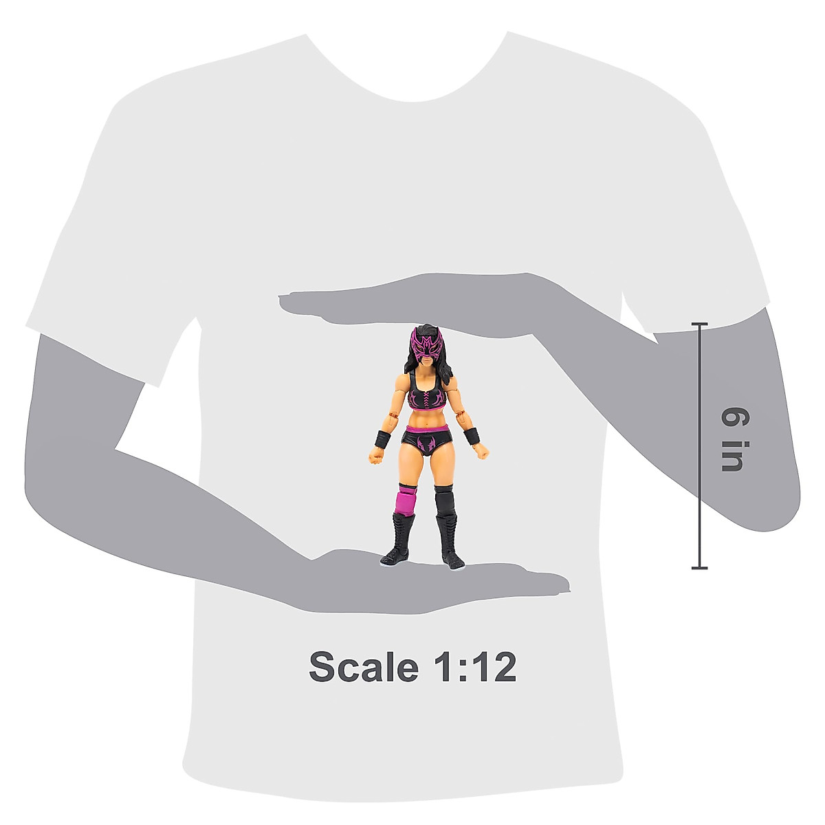 Boss Fight Studio Lady Maravilla, Legends of Lucha Libre Collectible Action Figure – Highly Articulated Figurine with Accessories Including Smartphone, Alternate Hands and Head, & Selfie Stick – 1:12