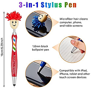 Askfairy 5PCS Mop Head Pens Set,Screen Cleaner Stylus Pens Funny Ballpoint Pens,Lady Boss Desk Office Supplies, 5 Colors