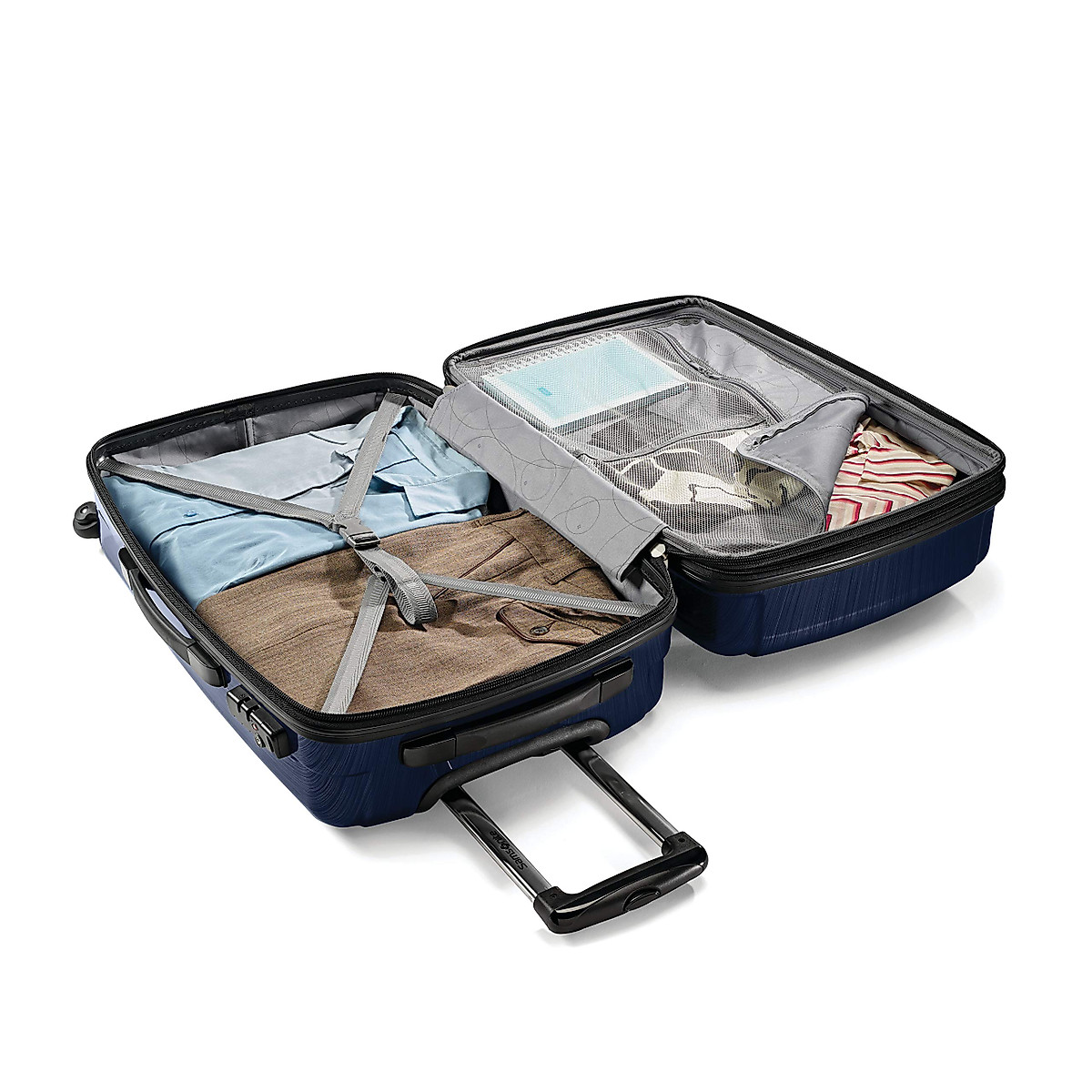 Samsonite Winfield 2 Hardside Expandable Luggage with Spinner Wheels, Navy, Checked-Medium 24-Inch