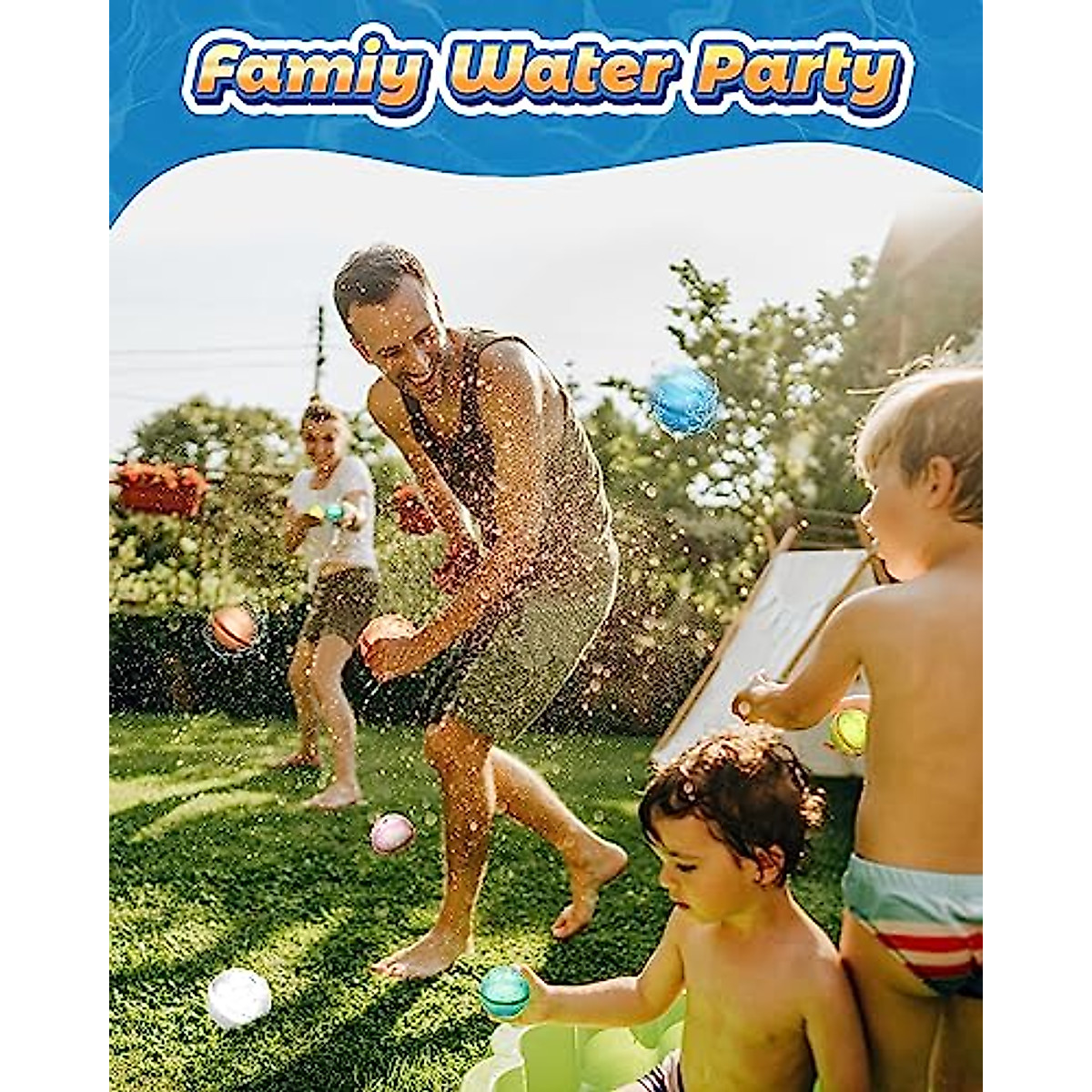 Reusable Water Balloons, Magnetic Refillable Water Balls, Summer Outdoor Water Toy for Kids and Adults, Self Sealing Quick Fill Water Balloons Pool Beach Toys for Boys and Girls (12 Pcs)