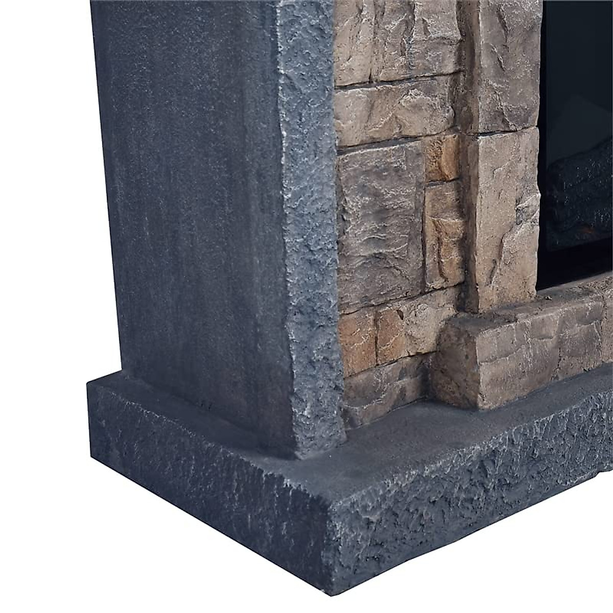 LIVILAND 45-Inch Freestanding Electric Fireplace with Faux Stone Mantel - Gray