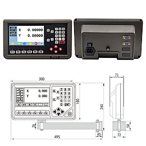 2 Axis DRO Digital Readout RPM Display Magnetic Scale Encoder Set 5um Bridgeport Lathe DRO DIY Set .Travel Length Customized USA Stock