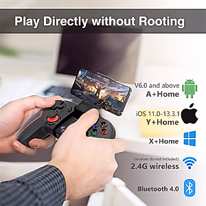 Sinfox Mobile Game Controller, 2.4G Wireless Gaming Controller, Dual-Vibration Bluetooth Game Controller Compatible with Android Phone/iOS 11.0-13.3.1/PC Windows7,8,10/TV Box/PS3/Tablets/Switch