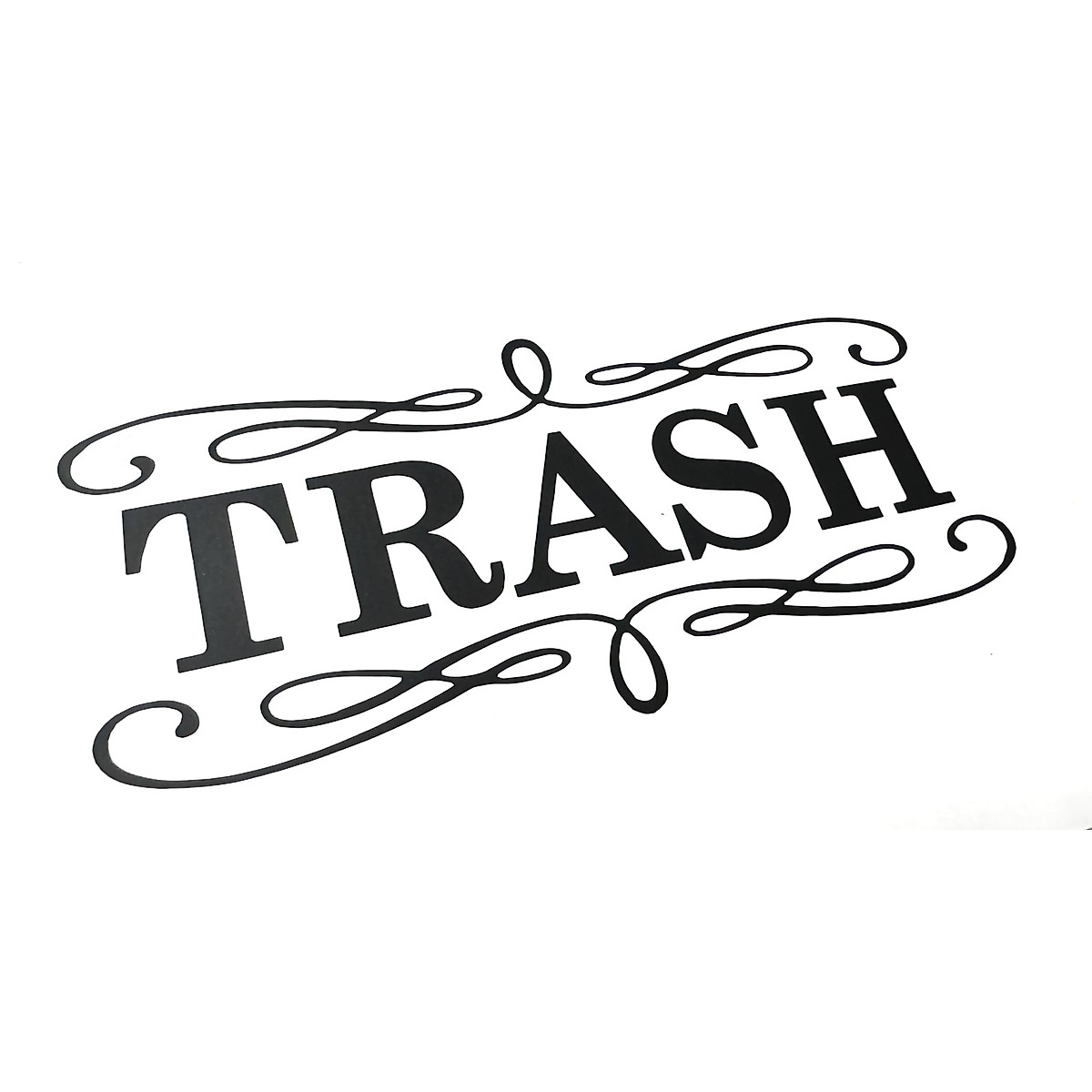 BERRYZILLA Trash Recycle Vinyl Decal Set 5.5" x 2.5" for Kitchen Cabinet Door Stainless Steel Trash Cans Elegant Script Handwriting Lettering Art Decor Sticker