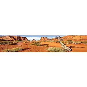 Reptile Habitat Background; Monument Valley with Tree, for 48Lx18Wx18H Terrarium, 3-Sided Wraparound