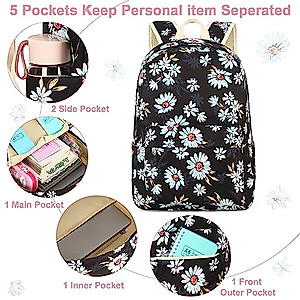 School Backpack for Teen Girls Women Laptop Backpack College Bookbags Middle School Travel Work Commuter Back Pack(Magritte-white)