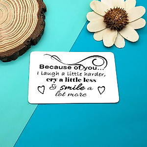 Best Friends Gift Engraved Wallet Card for Sister Friend To My Best Friends Gift Because of You I Laugh a Little Harder Friendship Gifts Graduation Gift Christmas Birthday Wedding Gift for Best Friend