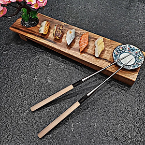 Sushi Chopsticks, 11in Extra Long Metal Chopsticks Japanese Cooking Chopsticks Sushi Chef Traditional Garnishing Plating Tweezers(S)