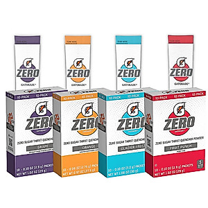 Gatorade G Zero Powder - Individual Packets Variety Pack, Assorted Flavors - (40 Packets)