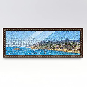 5x10 Ornate Brown Real Wood Picture Frame Width 1.5 Inches | Interior Frame Depth 0.5 Inches | Zisa Ornate Photo Frame Complete with UV Acrylic, Foam Board Backing & Hanging Hardware