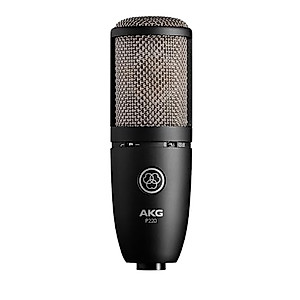 AKG Pro Audio P220 High-Performance Condenser Microphone, Great for Vocals, Guitar, Brass. XLR Connector, Black