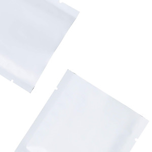 QQ Studio 100 Bags/Pack Double Sided Color Food Safe Open Top Flat Bag with Tear Notch (White, 7x7cm (3x3"))