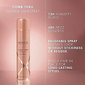 Nexxus Flexible Hold Hairspray Comb Thru for a Lightweight, Brushable Hold, with StyleProtect Technology 10 oz