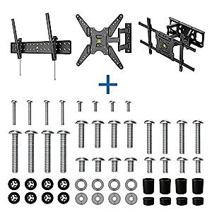 FORGING MOUNT Universal TV Mounting Hardware Pack 52pcs Fits All TVs up to 82 inches with M4, M5, M6, M8 TV Screws, Spacers and Washers