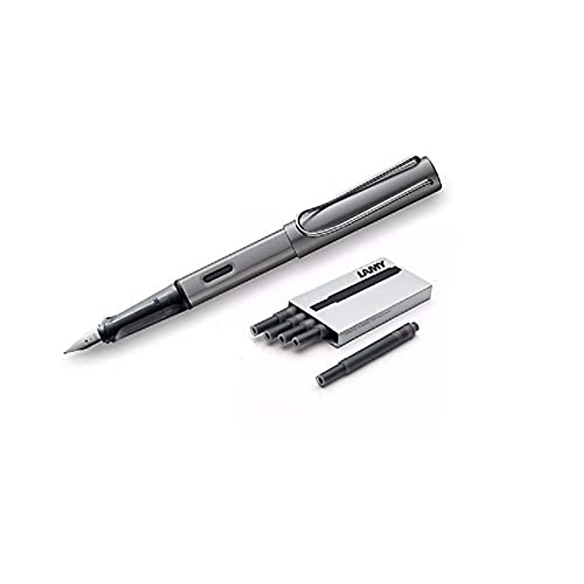 Lamy AL-Star Fountain Pen (26F) Graphite + 5 Black Ink Cartridges
