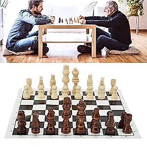 Chess Set,Chess Set with Foldable Board and Weighted Pieces,2 in 1 Travel Board Games for Kids and Adults, Folding Roll up Chess Game Sets,Packs and Travels Easy