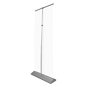 BannerBuzz Floor Standing Sneeze Guard - Full Tarp with Steppy Retractable Stand Isolation Barrier - Clear Film Protective Shield for Cafes, Retail Stores, Cashier, Receptionist (4' x 6.5')