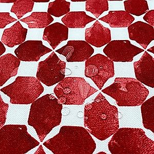 Pcinfuns Outdoor/Indoor Decorative Lumbar Pillows with Insert,Grid Red Throw Pillow Covers 20x12 Inch Cushions for Patio Furniture,Set of 2