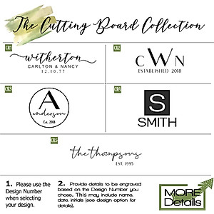 Personalized Bamboo Cutting Board Mothers Day Gift Engraved Wedding Gift w/Wooden Inlay, Customizable 9" x 6.5"(Barbados)