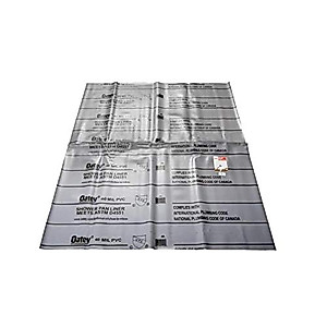 Oatey 41645 PVC Shower Pan Liner Roll 40 Mil Thickness 6' x 10', Gray