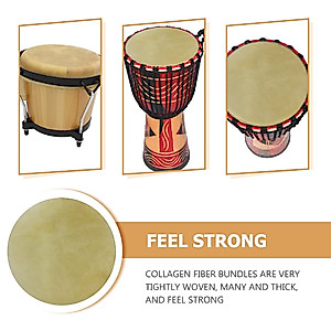 ERINGOGO 2 Pack Buffalo Leather Djembe Head, Durable Drum Skin Replacement- 11 Inch