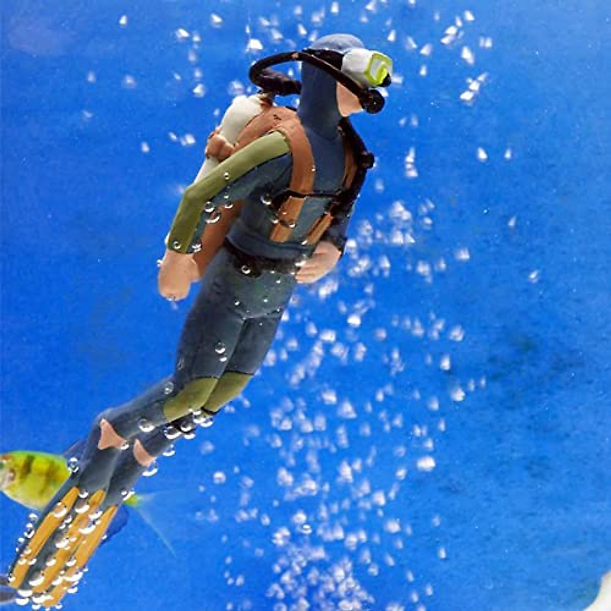 WAYUTO Fish Tank Diver Floating Ornament - Aquarium Decoration Scuba Diver Figurines Mini Swimmers Figurines for Home Decor Fish Tank Landscape Ornament Blue