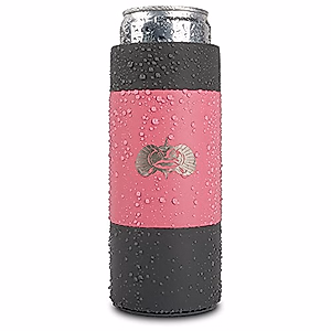 Toadfish Slim Non-Tipping Can Cooler for 12oz Cans - Suction Cup Cooler For Beer & Soda - Stainless Steel Double-Wall Vacuum Insulated Cooler - Sturdy Beverage Holder (Pink)
