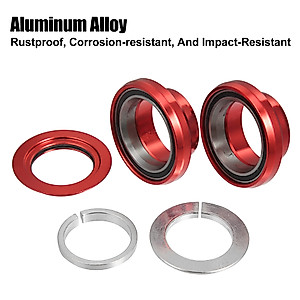 X AUTOHAUX 29.6mm Threadless Bicycle Headset Combo Bike Threadless External Headset Sealed Cartridge Bearings MTB Road Bike Headset Bicycle Headset Red