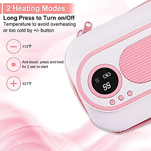 Portable Wipe Warmer, Baby Wipes Dispenser with 2 Modes of Temperature Heating Control, BPA-free Smart Led Display Baby Diaper Wipe Warmer for outdoor&indoor, without charging Can Last 4 Hours