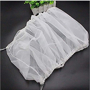 JUTTA Bird Cage Seed Catcher Parrot Cage Mesh Skirt Universal Birdcage Cover Birdseed Nylon Net Guard extra large (Not Include Birdcage) (White)