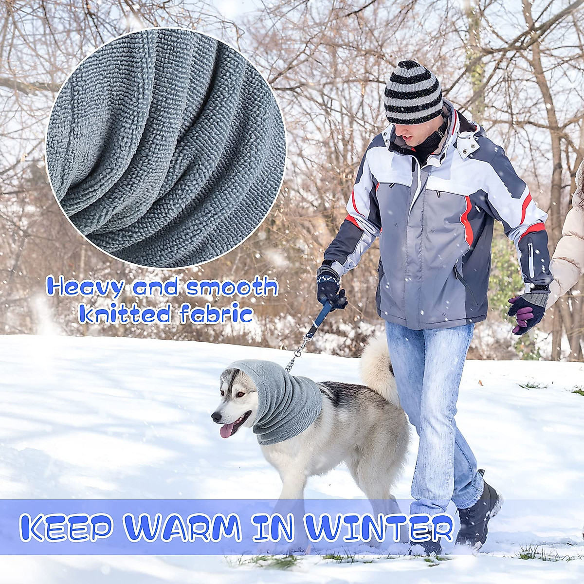 5 Pcs 3 Size Dog Head Wrap Neck Warmer Dog Neck and Ears Warm Winter Dog Pet Dog Snood Ear Cover Ear Wraps Sound Proof for Calming Cat Dog Anxiety Relief Grooming Bathing Noise Protection