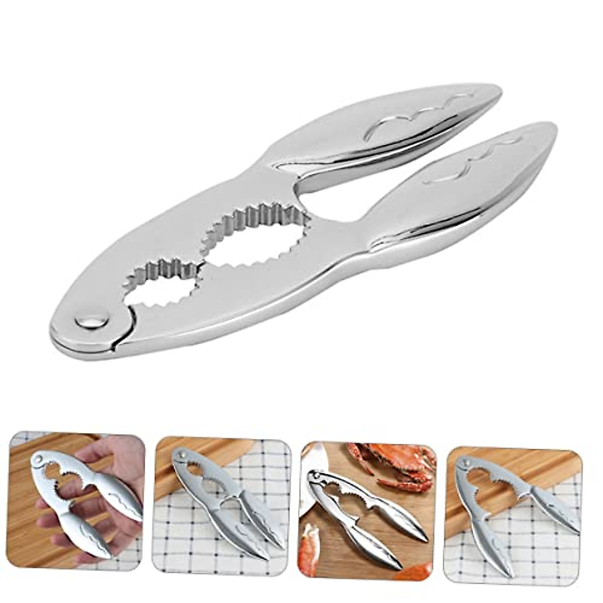 Housoutil 1pc Crab Claws Nut Funnel Crab Leg Crackers Walnut Sheller Zinc Alloy Crab Tool Crab Plier Tool Practical Crab Grip Silver Seafood Pistachio Zinc Alloy Seafood Forks Kit